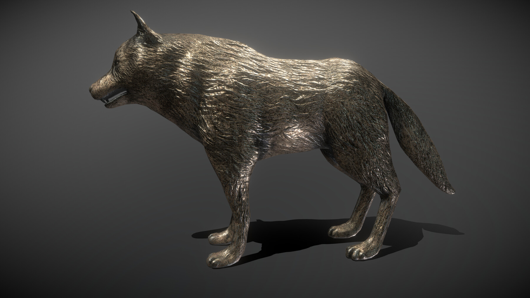 ArtStation - Wolf Bronze Statue | Game Assets