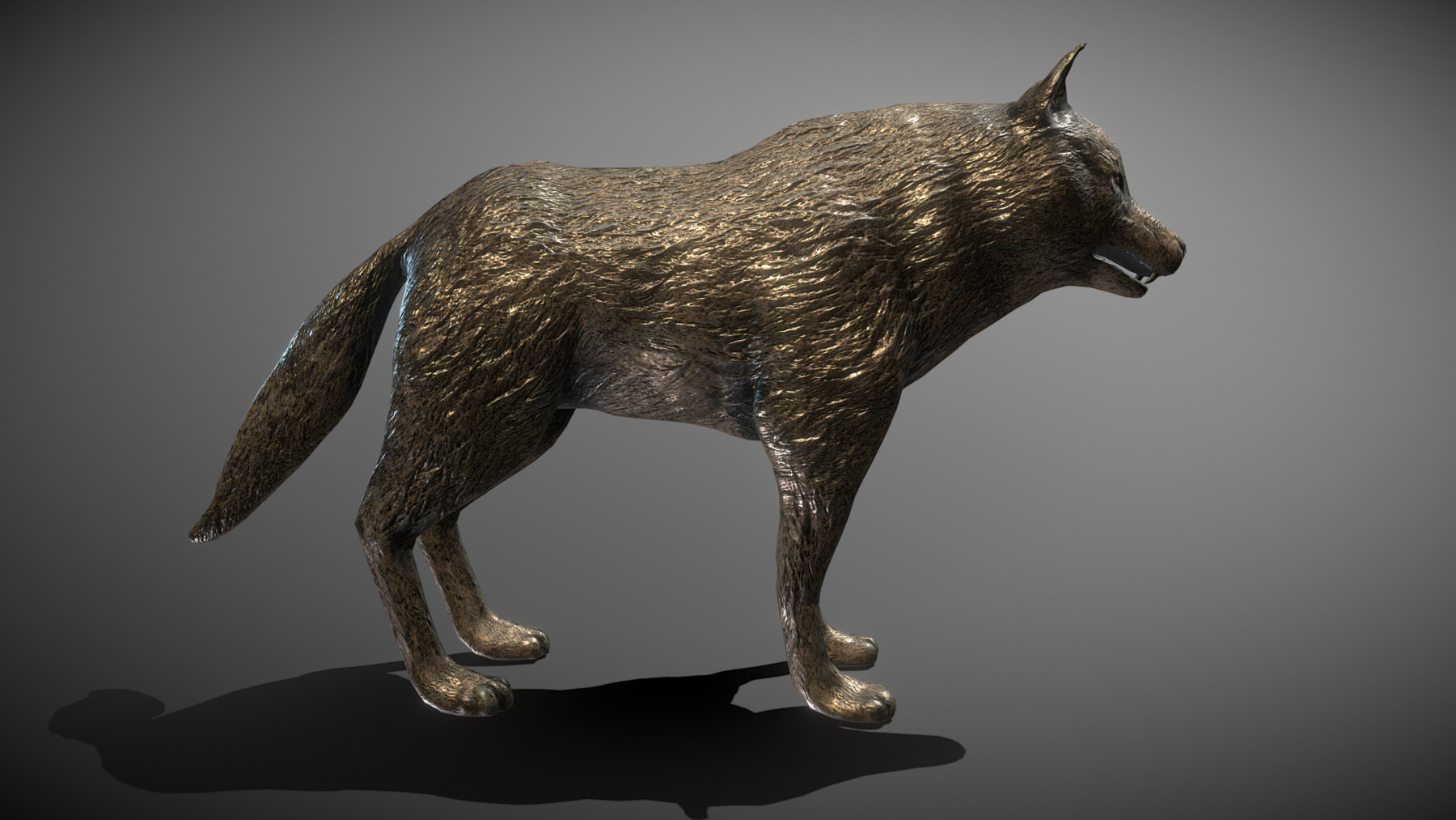 ArtStation - Wolf Bronze Statue | Game Assets