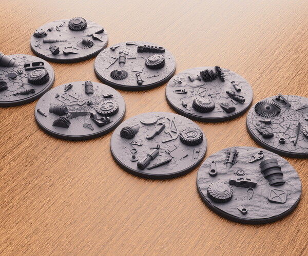 ArtStation - Battlefield Debris Bases 100mm 3D Print Ready | Resources