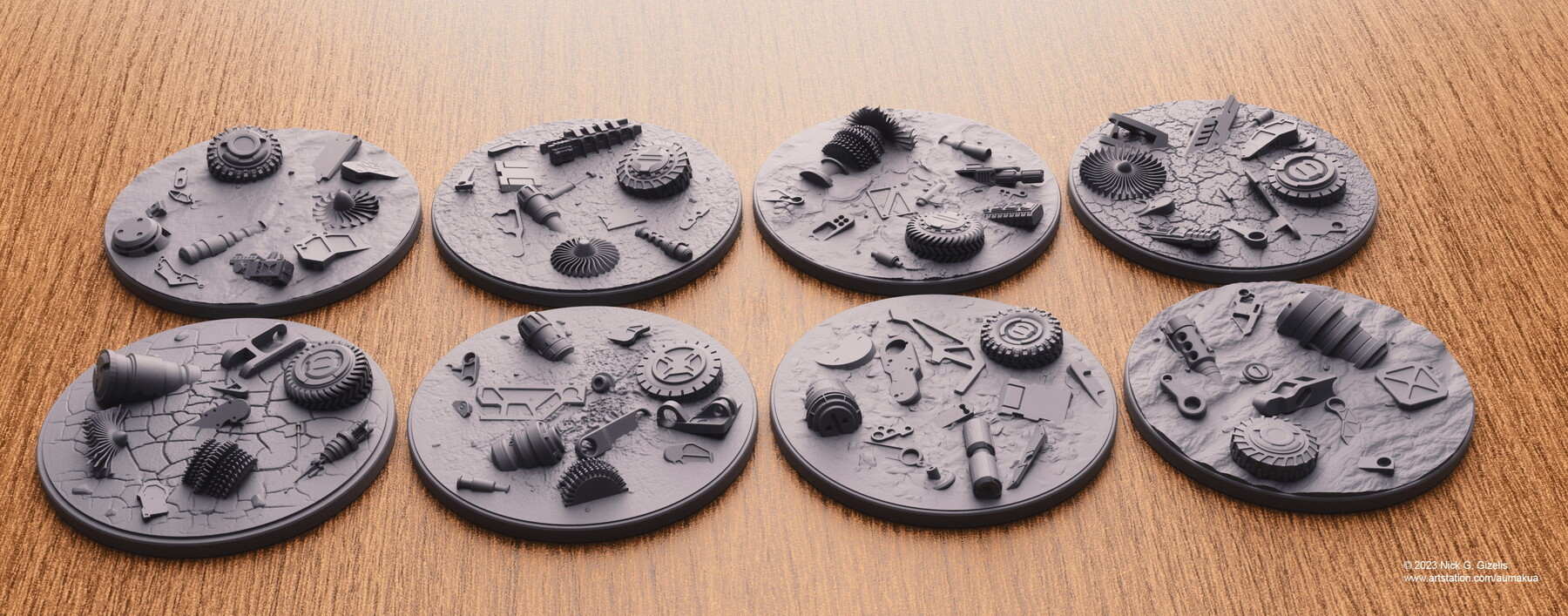 ArtStation - Battlefield Debris Bases 100mm 3D Print Ready | Resources