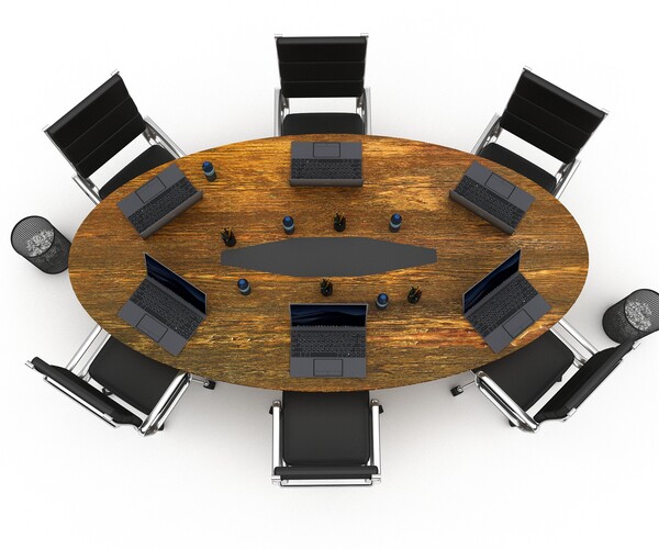 ArtStation - office round meeting table 09 3D model | Resources