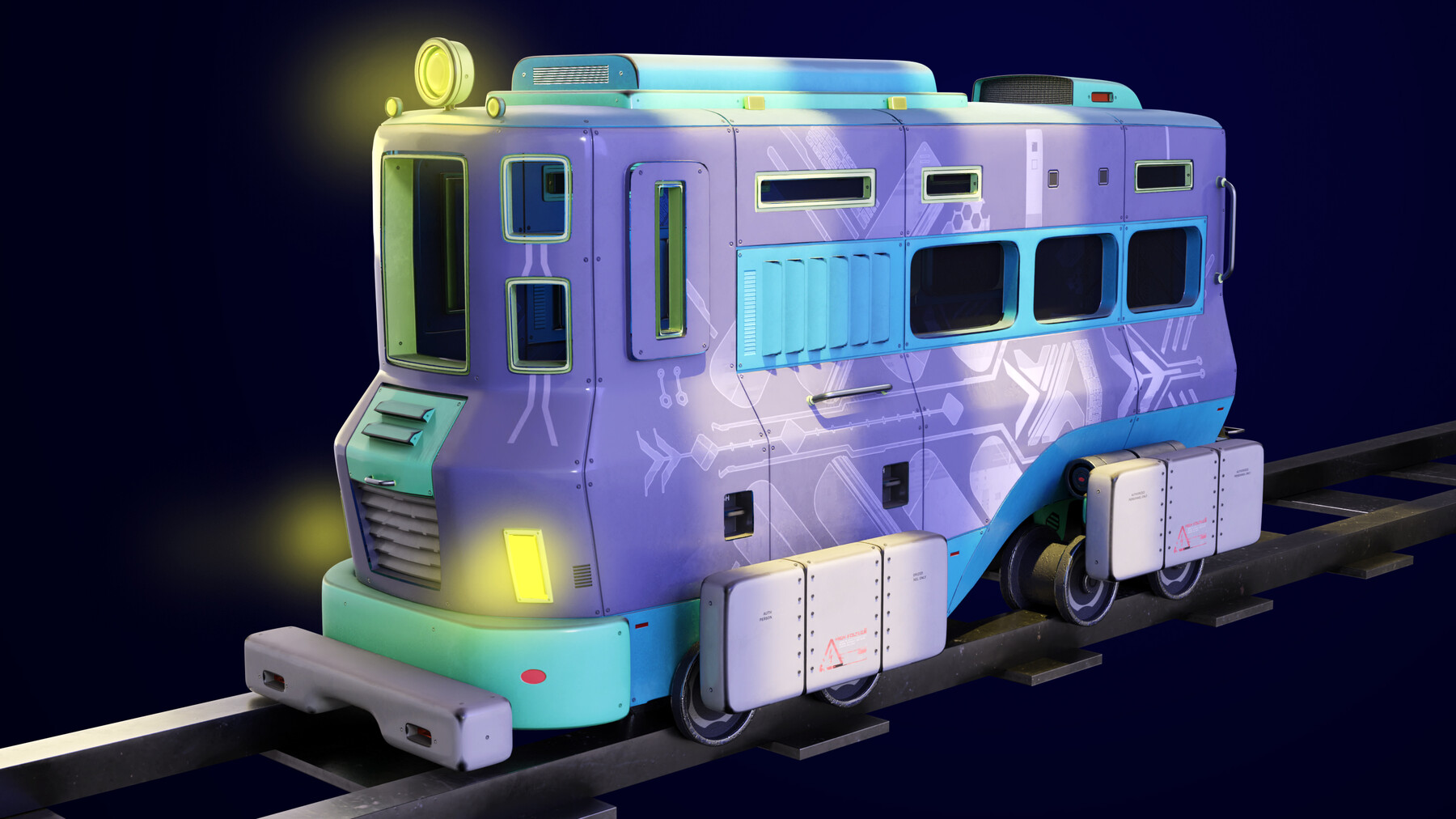 ArtStation - Humoro sci fi cyberpunk train game ready high poly and low ...