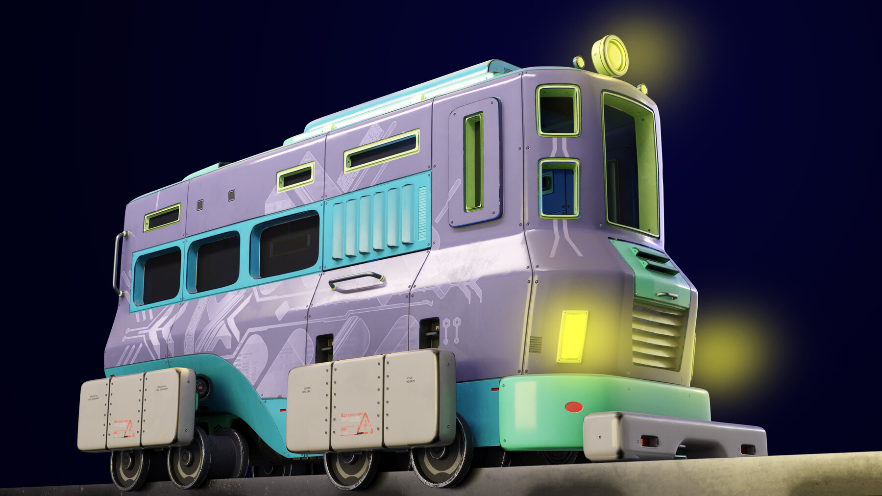 ArtStation - Humoro sci fi cyberpunk train game ready high poly and low ...
