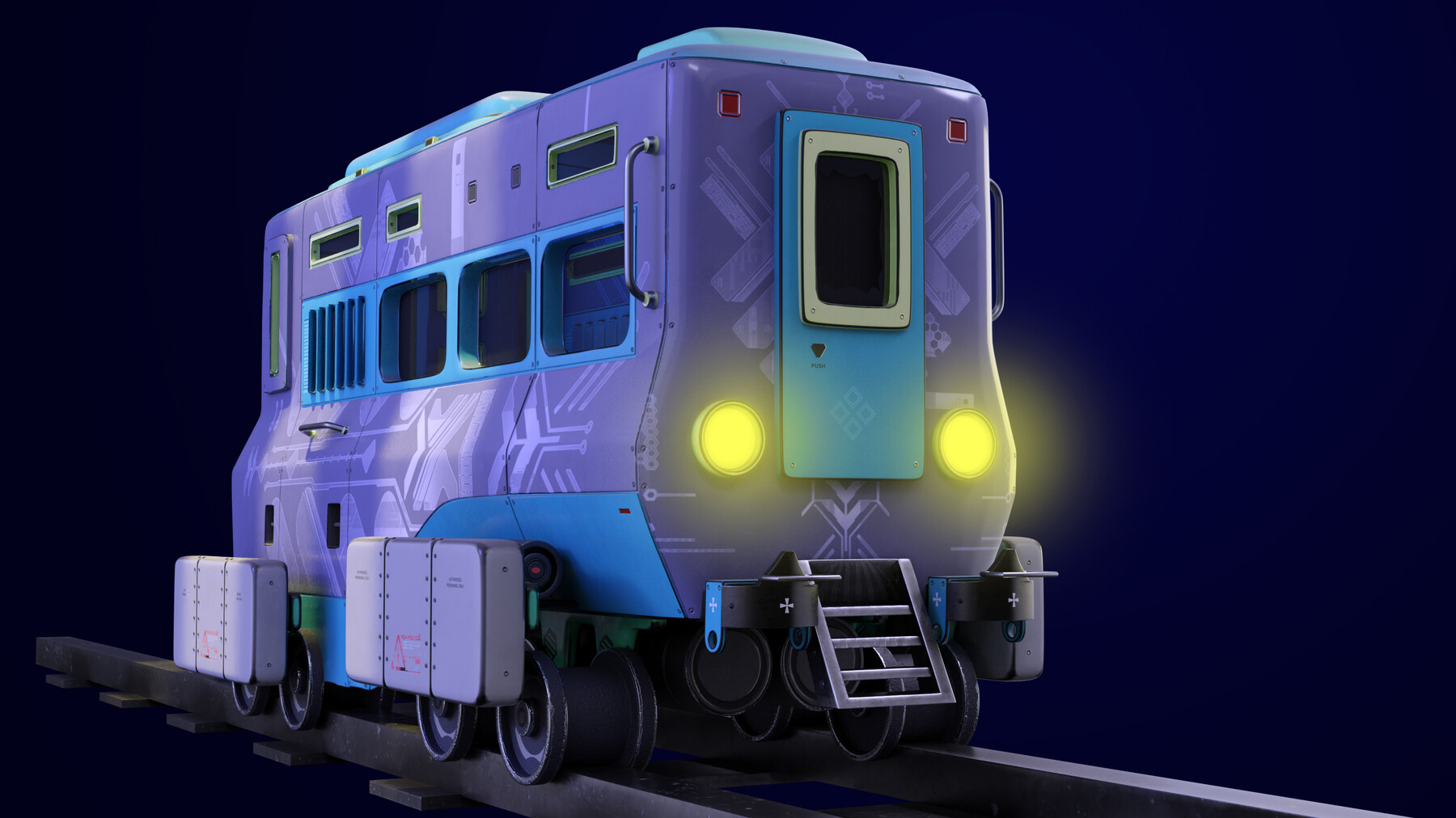 ArtStation - Humoro sci fi cyberpunk train game ready high poly and low ...