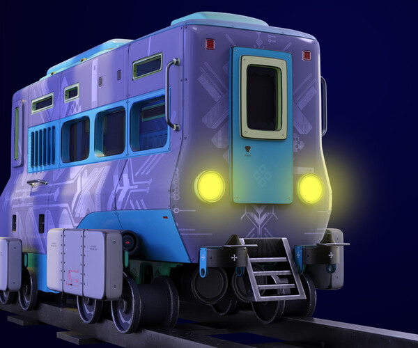 ArtStation - Humoro sci fi cyberpunk train game ready high poly and low ...