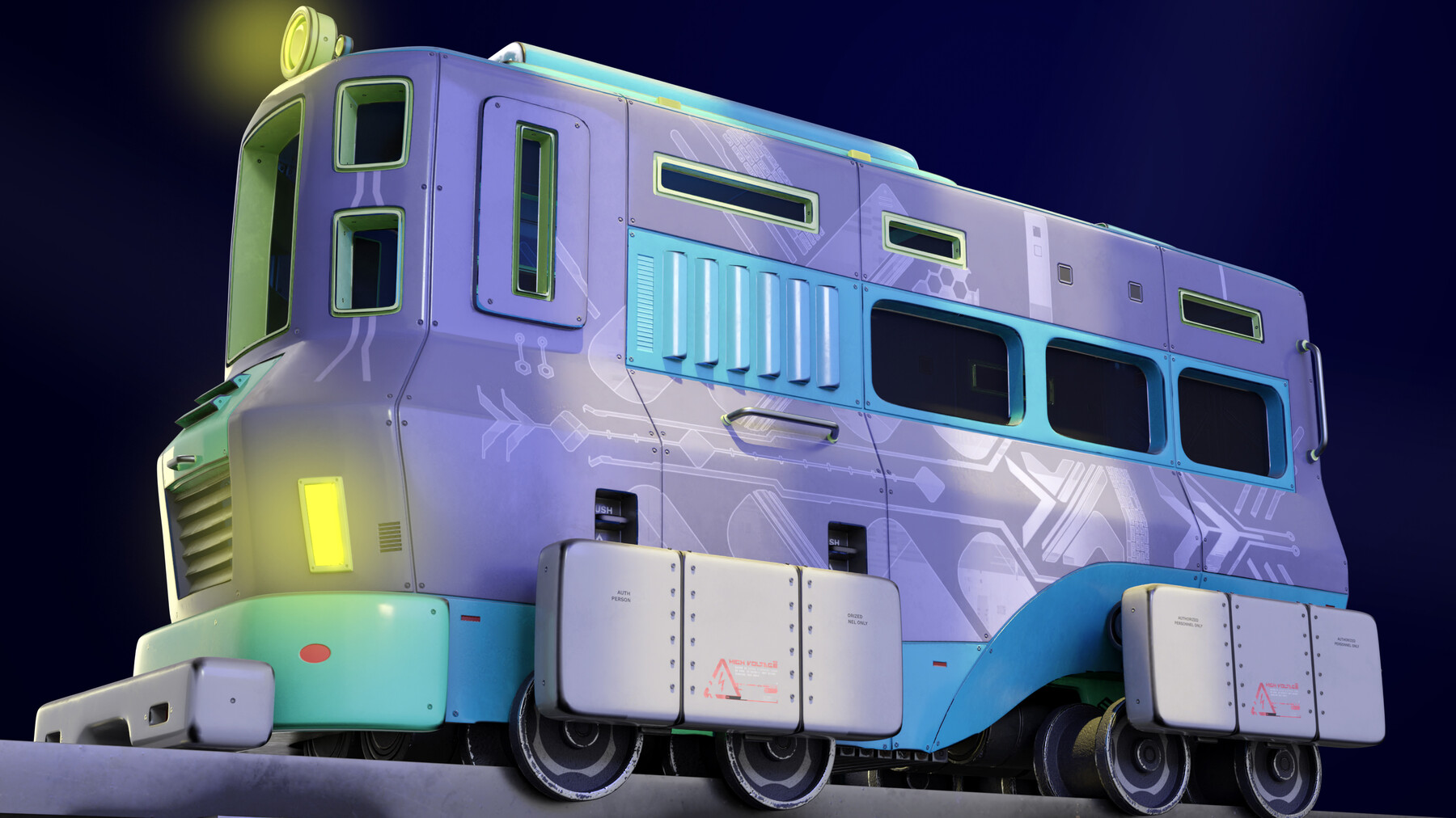 ArtStation - Humoro sci fi cyberpunk train game ready high poly and low ...