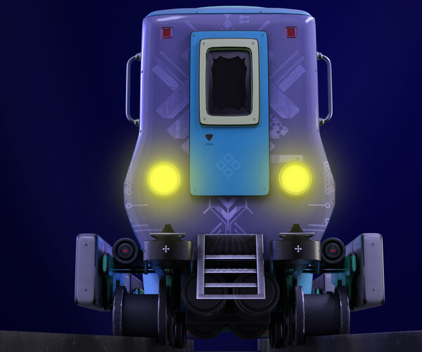 ArtStation - Humoro sci fi cyberpunk train game ready high poly and low ...