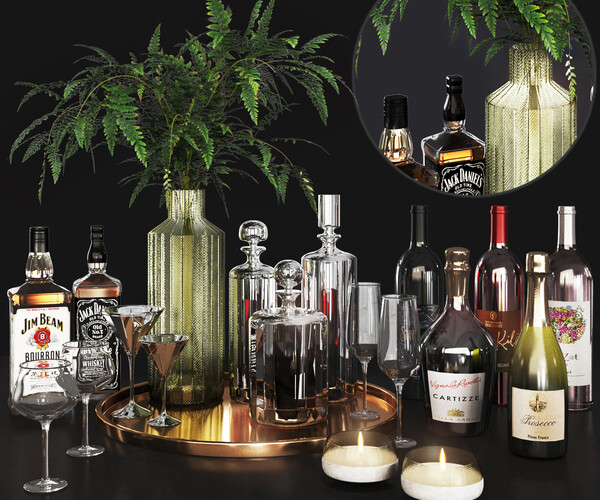 ArtStation - Drinks set, alcoholic drinks | Resources