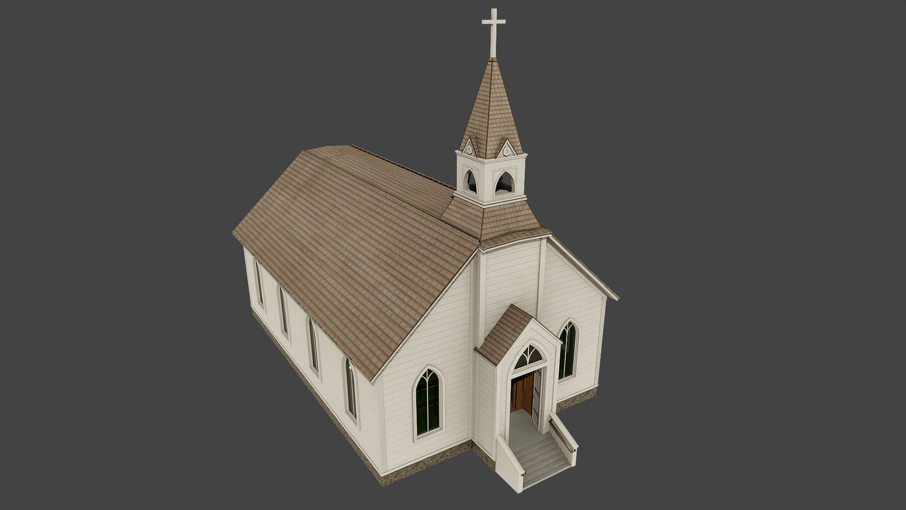 ArtStation - Low Poly Old Church With Interior PBR | Game Assets