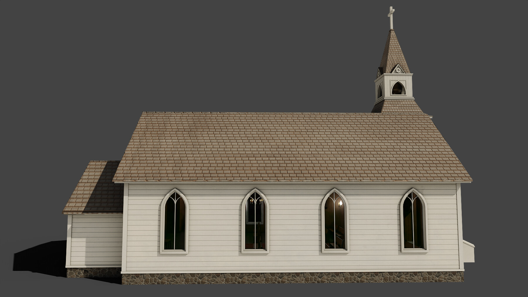 ArtStation - Low Poly Old Church With Interior PBR | Game Assets