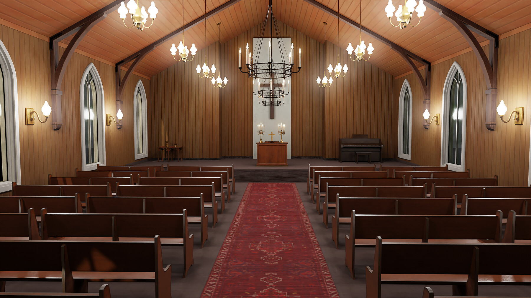 ArtStation - Low Poly Old Church With Interior PBR | Game Assets