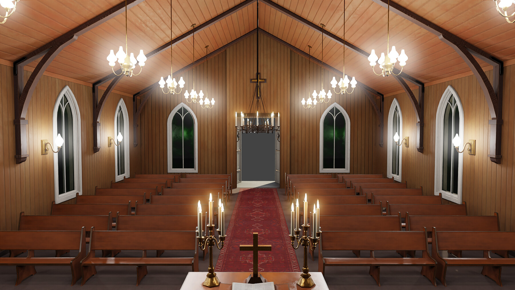 ArtStation - Low Poly Old Church With Interior PBR | Game Assets