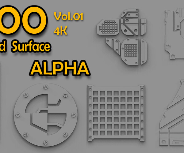 ArtStation - 100 HARD-SURFACE Alpha Vol.01 | Brushes