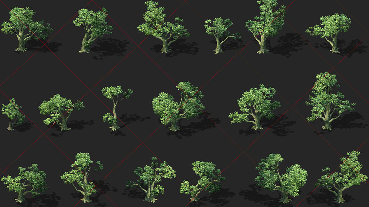 ArtStation - 130 Tree Collection Game Asset | Game Assets