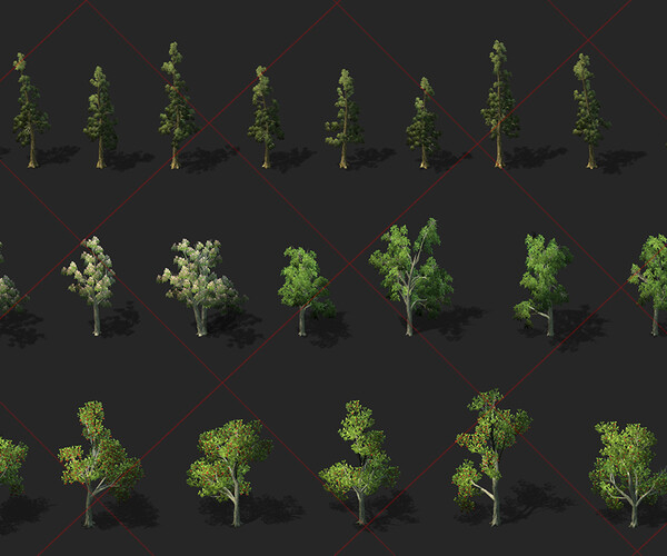 ArtStation - 130 Tree Collection Game Asset | Game Assets