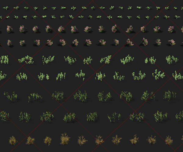 ArtStation - 310 Grass, Plant Bush Game Asset | Game Assets
