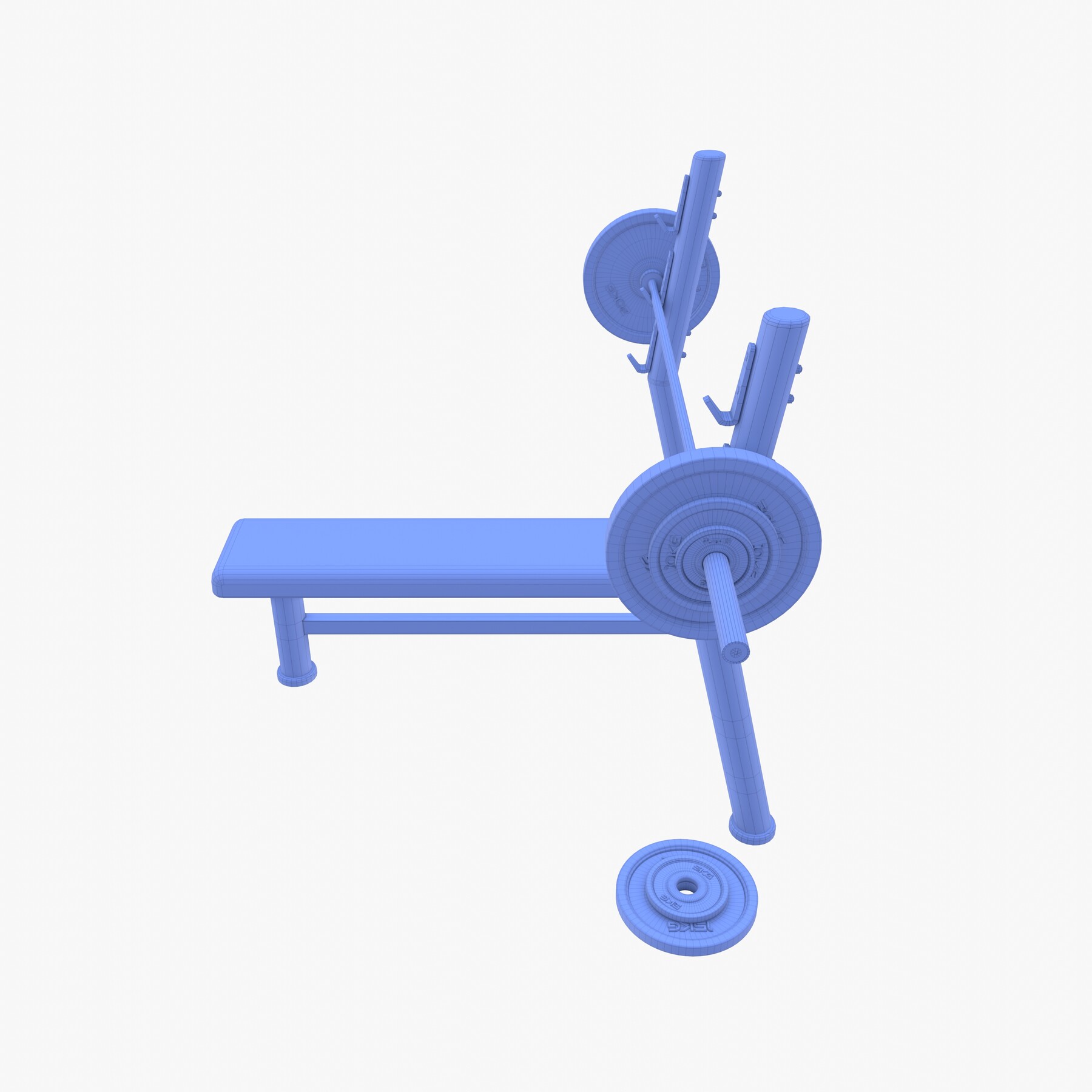 ArtStation - Olympic flat bench | Game Assets