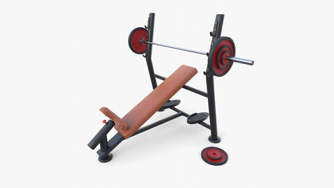 ArtStation - Olympic inclined bench | Game Assets