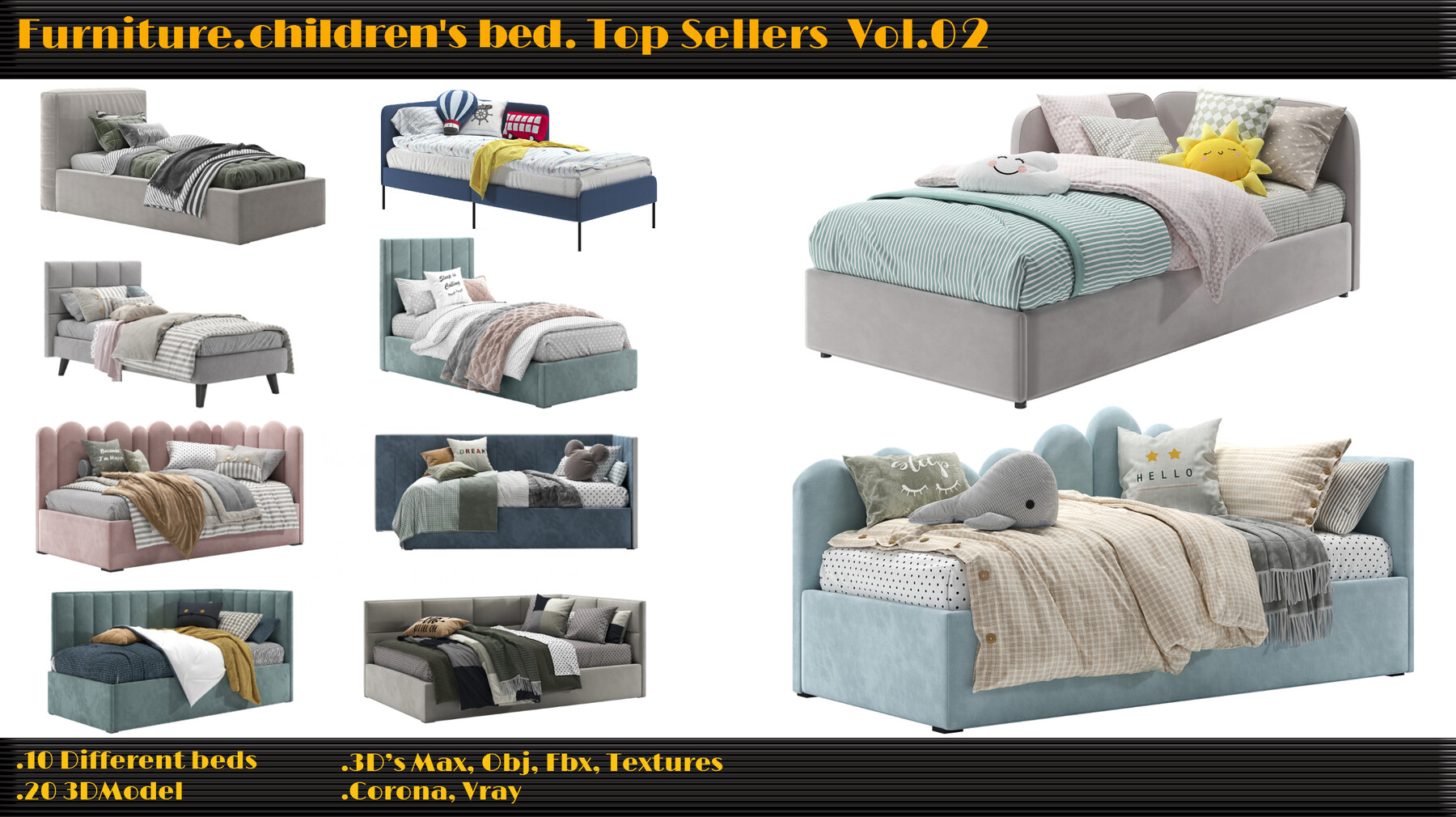 ArtStation - Children Beds- Top sellers vol02 3D model | Resources