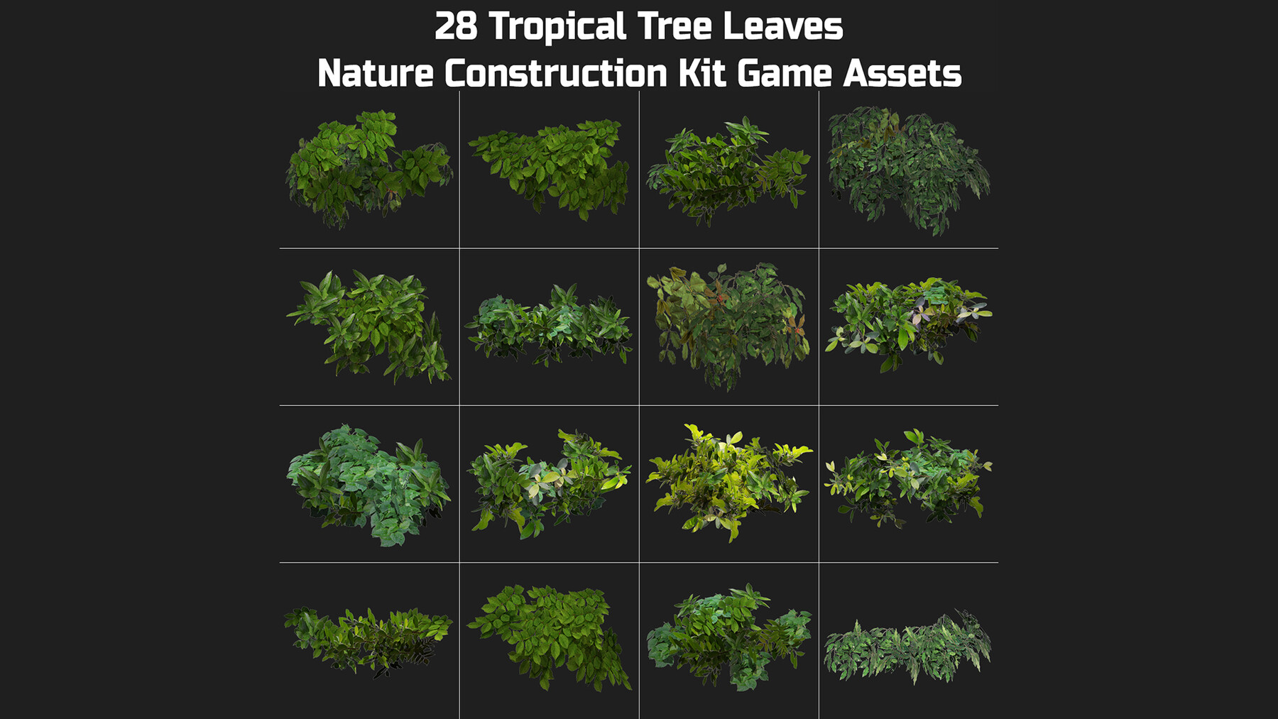 Artstation 28 Tropical Tree Plant Leaves Game Assets Game Assets