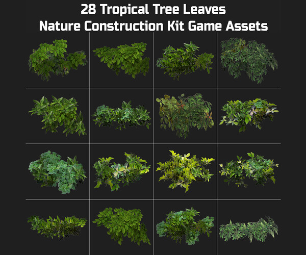 ArtStation - 28 Tropical Tree, Plant Leaves Game Assets | Game Assets