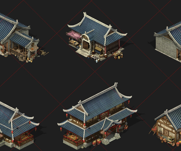 ArtStation - 16 Asian Home, House, Building, Exterior Game Assets ...
