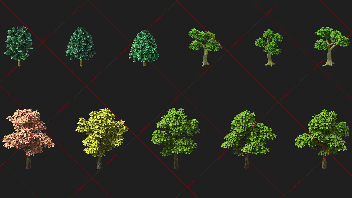 ArtStation - 26 Fantasy Cartoon Tree, Nature Game Assets | Game Assets