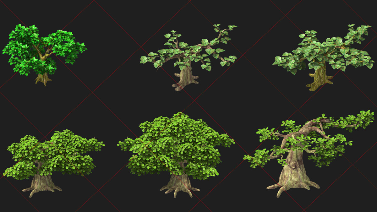 ArtStation - 26 Fantasy Cartoon Tree, Nature Game Assets | Game Assets