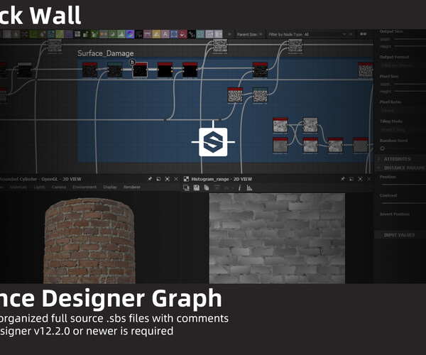 ArtStation - Red Brick Wall Material | Substance Designer Graph | Resources