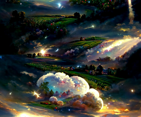 ArtStation - fields and stars Illustration Set | Artworks