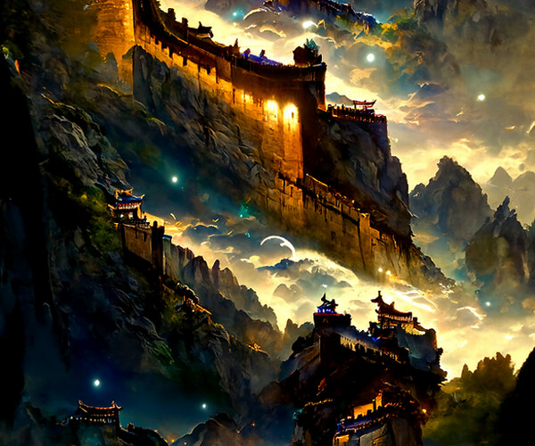ArtStation - the majestic great wall Illustration Set | Artworks