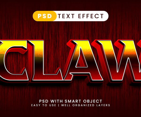 ArtStation - 3D Claw PSD fully editable text effect. Layer style PSD ...