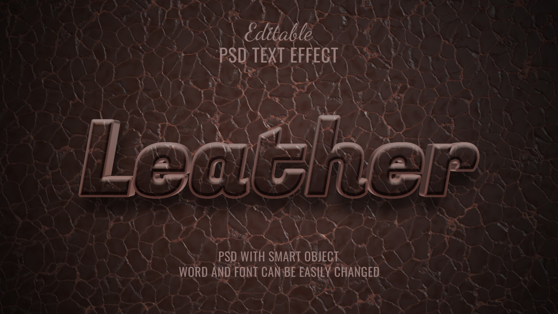 ArtStation - 3D Leather PSD fully editable text effect. Layer style PSD ...