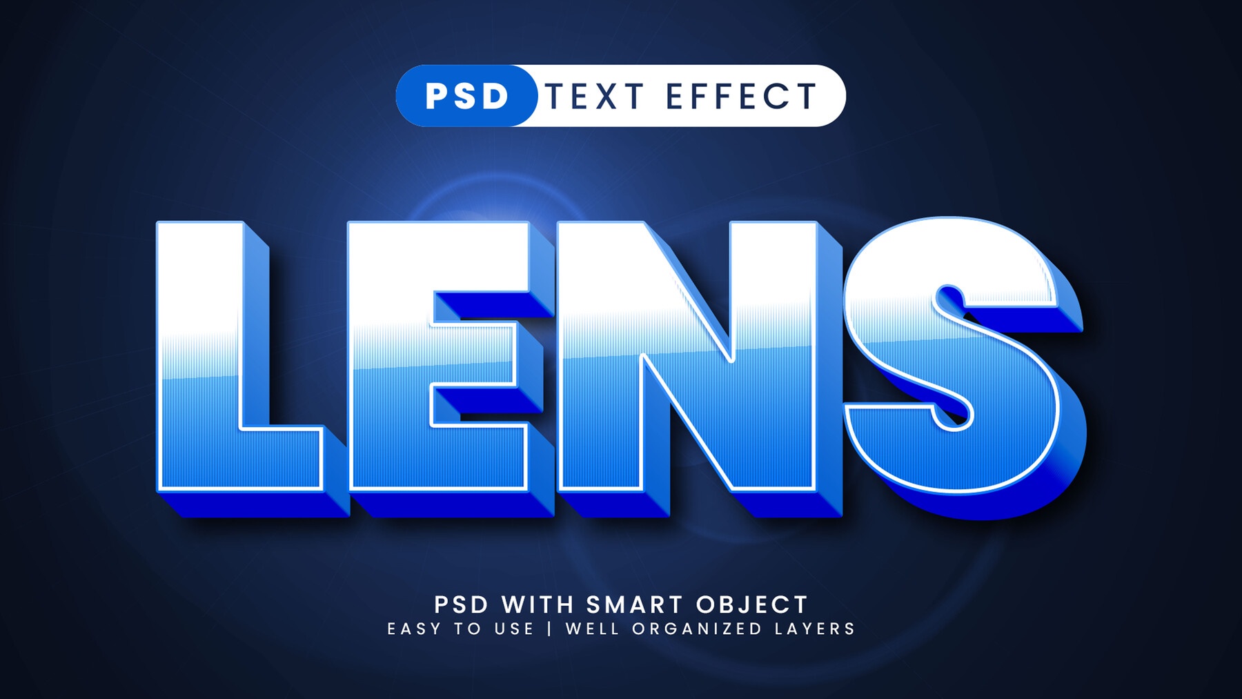 ArtStation - 3D Lens PSD fully editable text effect. Layer style PSD ...