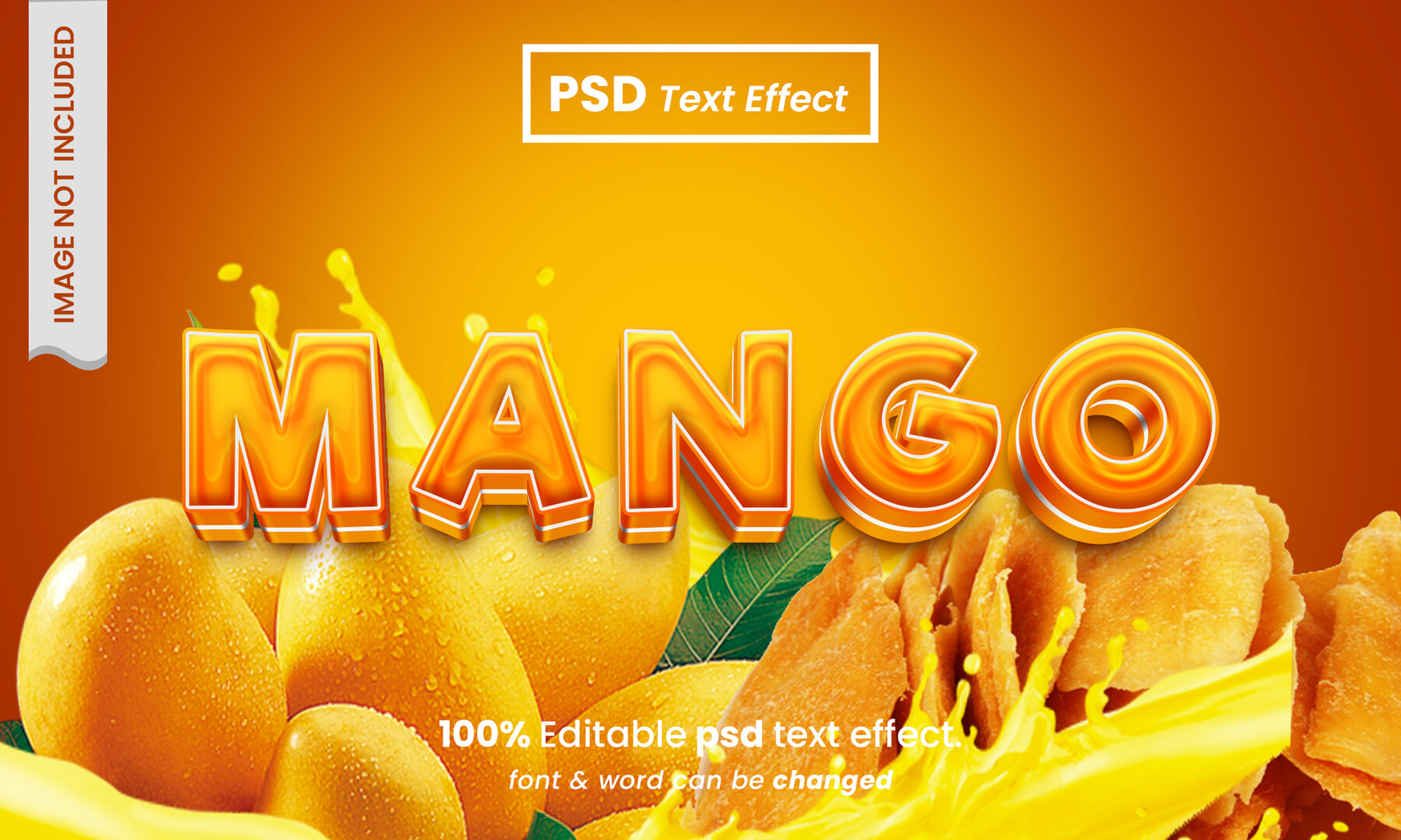 ArtStation - 3D Mango PSD fully editable text effect. Layer style PSD ...
