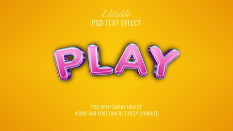 ArtStation - 3D Play PSD fully editable text effect. Layer style PSD ...