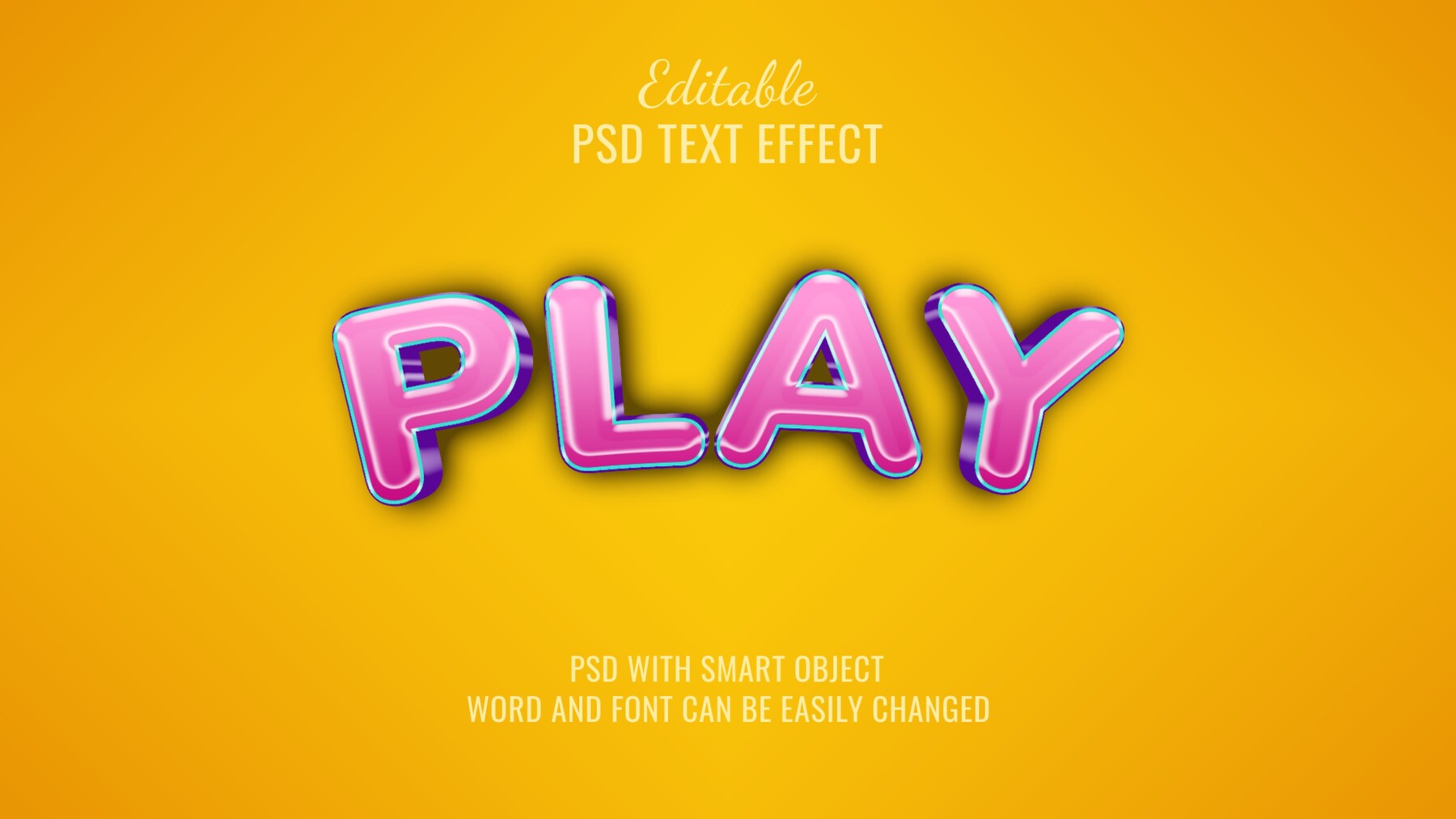 ArtStation - 3D Play PSD fully editable text effect. Layer style PSD ...