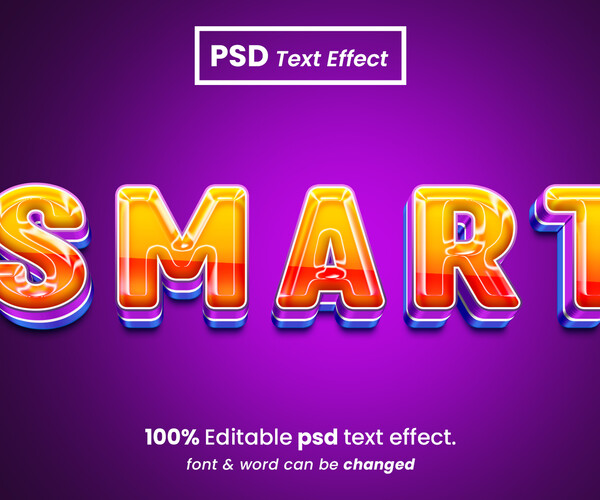 ArtStation - 3D Smart PSD fully editable text effect. Layer style PSD ...