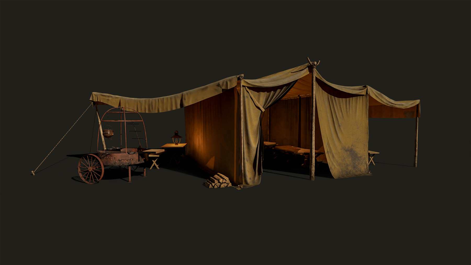 ArtStation - Camping Tent with props | Game Assets