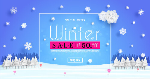 ArtStation - Winter sales banner design. with a seasonal cold weather ...