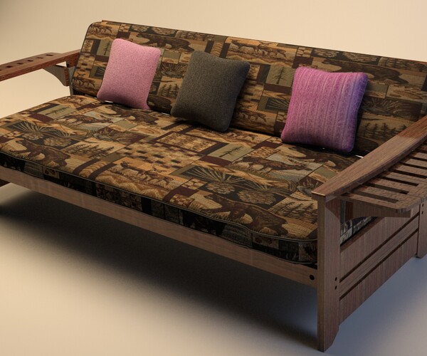 ArtStation - Futon with Cusion and open/close animations | Game Assets