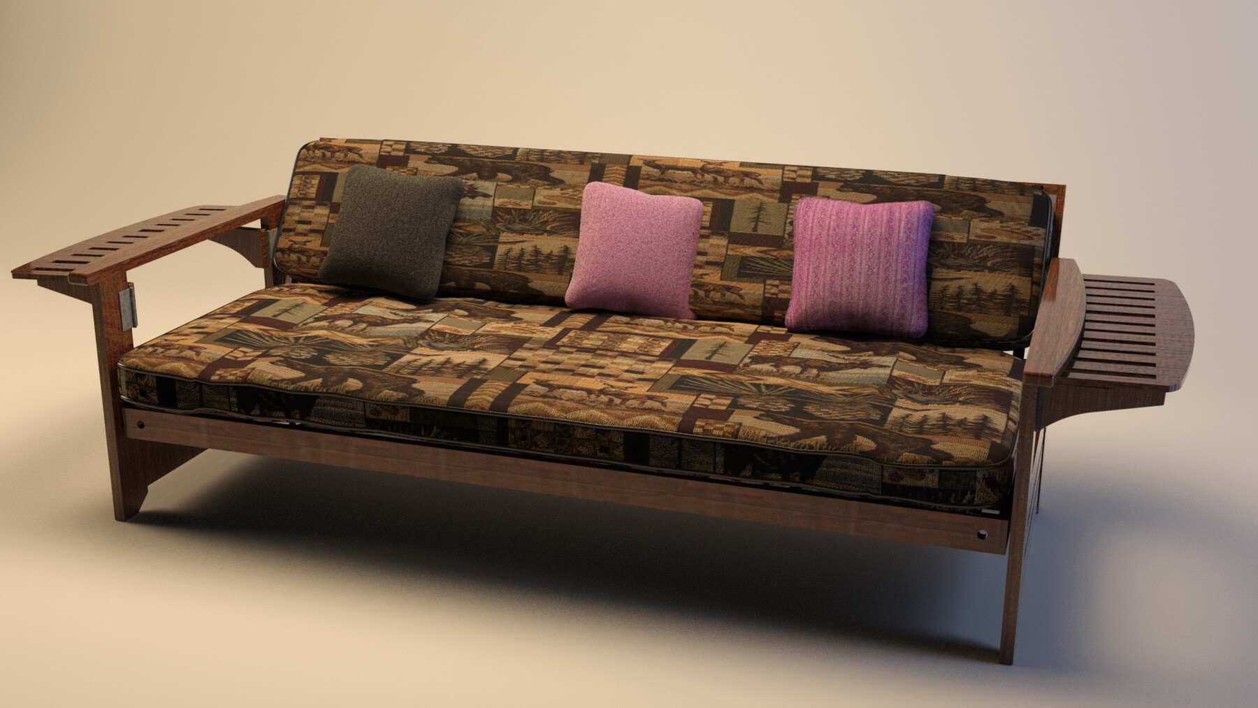 ArtStation - Futon with Cusion and open/close animations | Game Assets