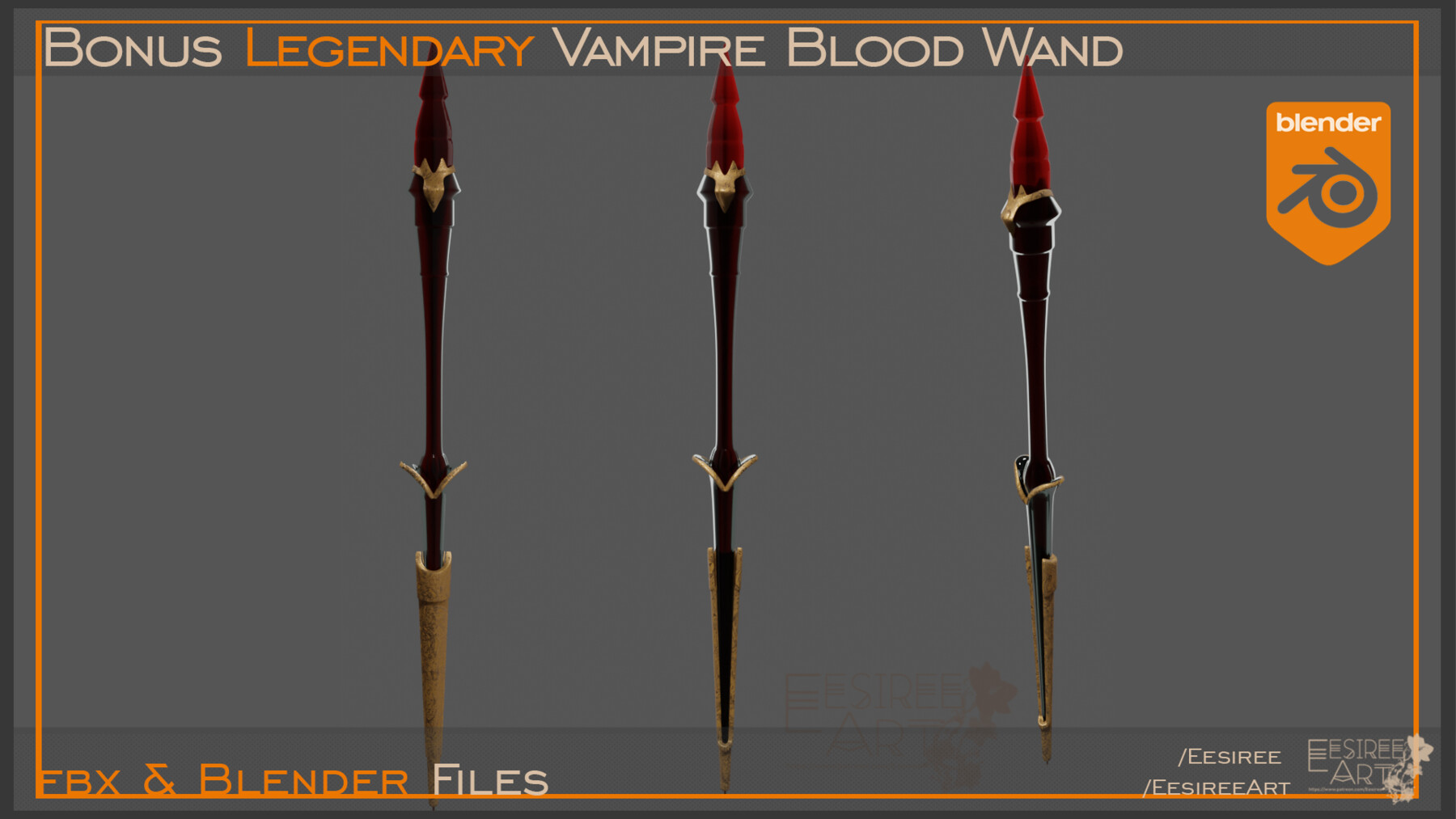 ArtStation - Wand Parts, plus Bonus Vampire Wand! | Game Assets