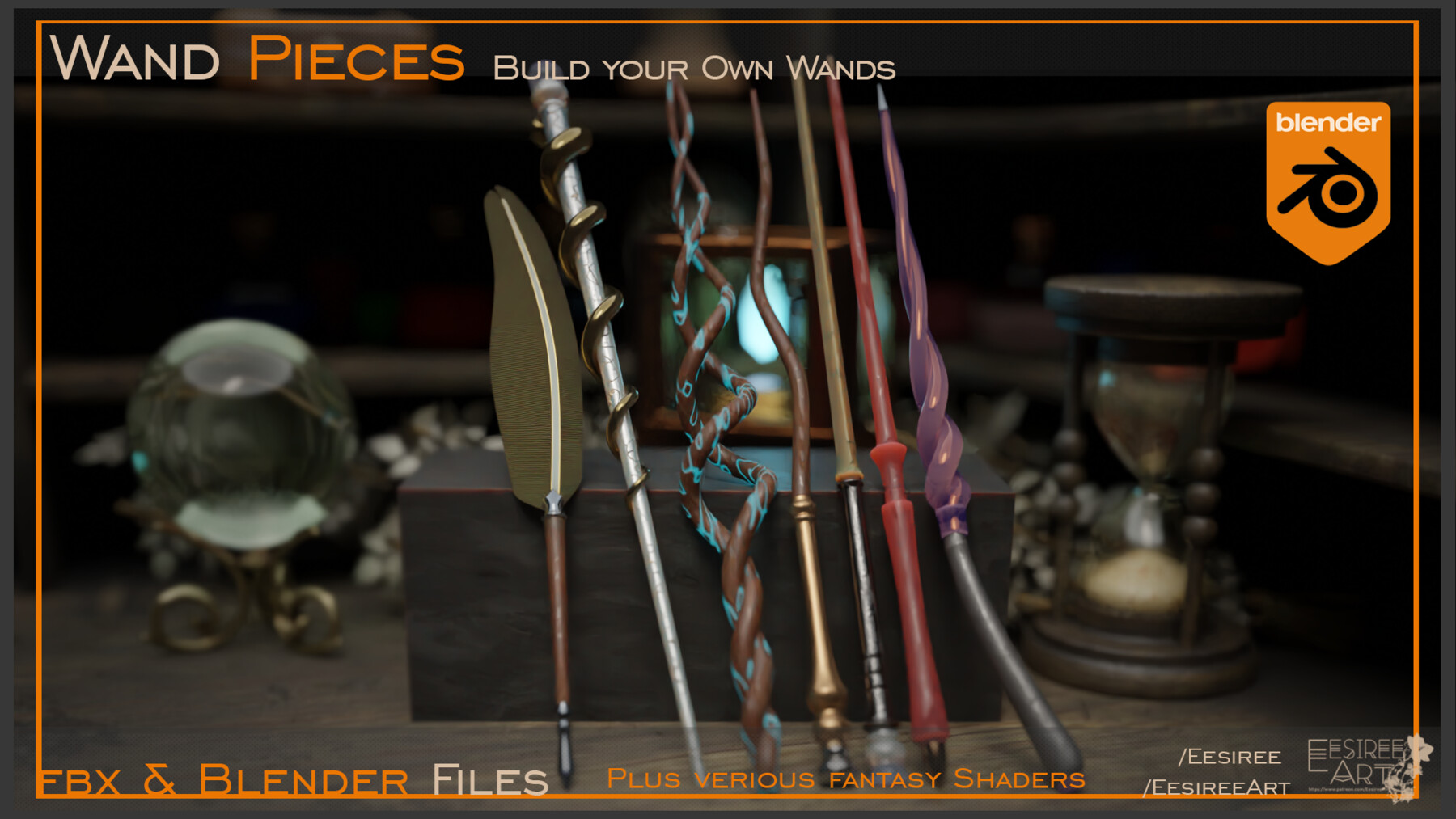 ArtStation - Wand Parts, plus Bonus Vampire Wand! | Game Assets