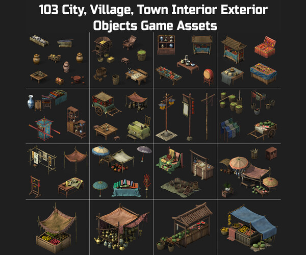 ArtStation - 103 City, Village, Town Interior, Exterior Architecture ...