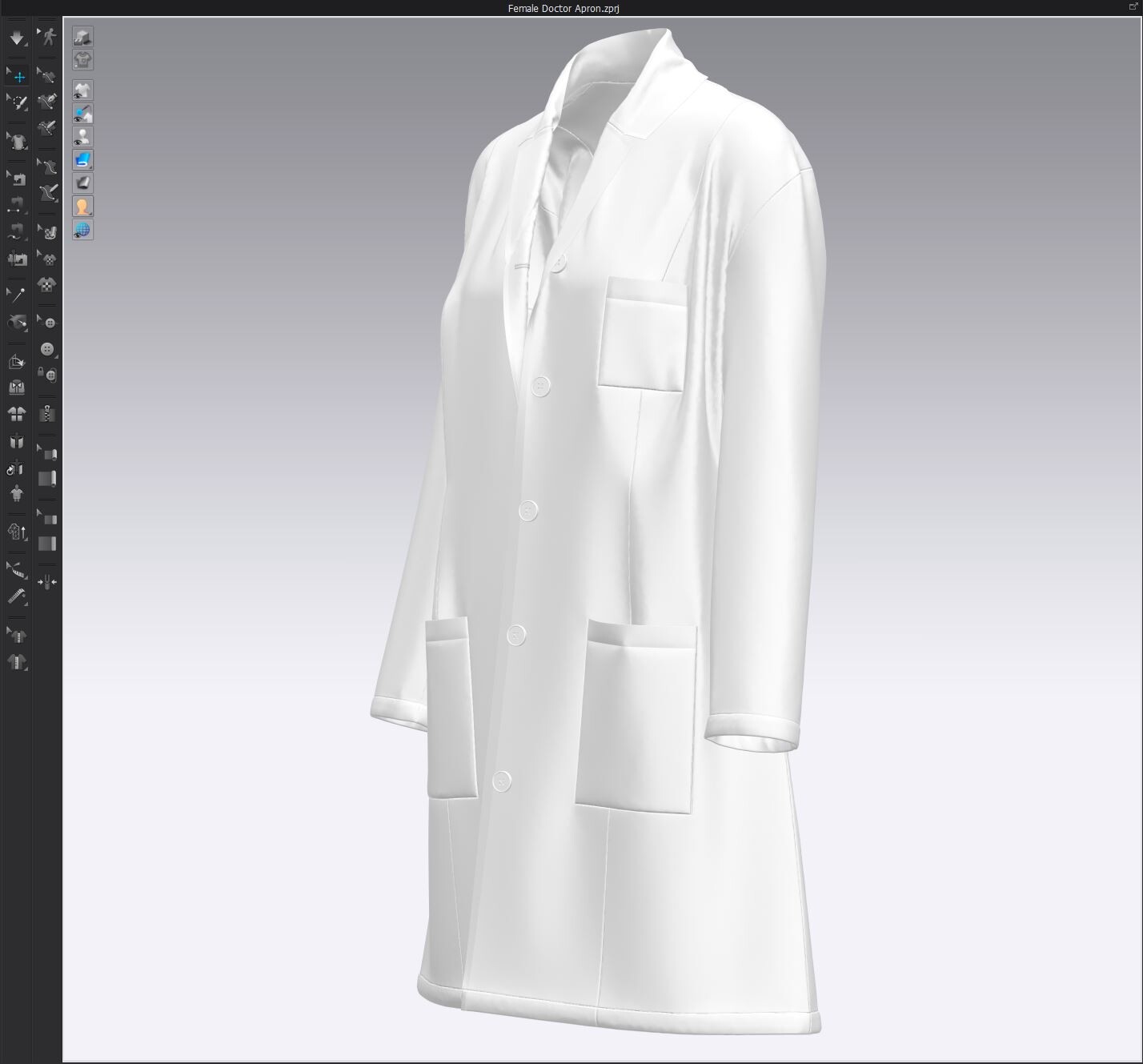 ArtStation - Female Doctor Apron, marvelous designer,clo3d | Resources