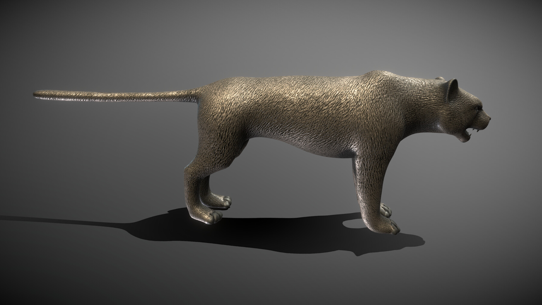 ArtStation - Leopard Bronze Statue | Game Assets