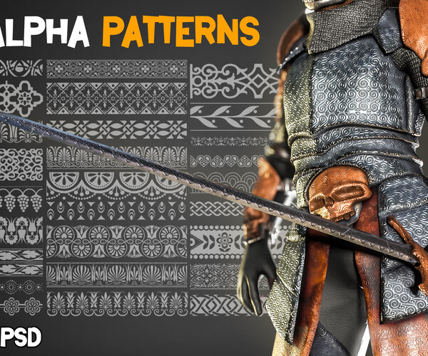 ArtStation - 329 Tileable Alphas Pattern-Vol 1 | Brushes