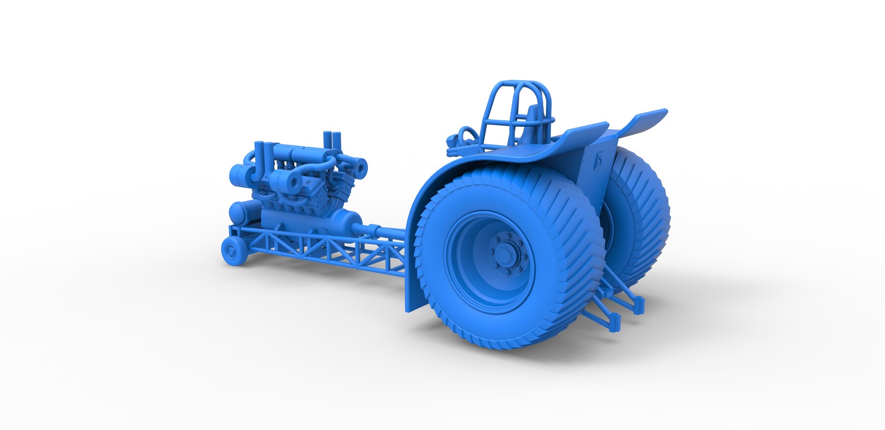 ArtStation - 3D printable Diecast Pulling tractor with single turbo ...
