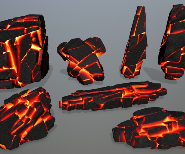 ArtStation - lava rocks | Game Assets